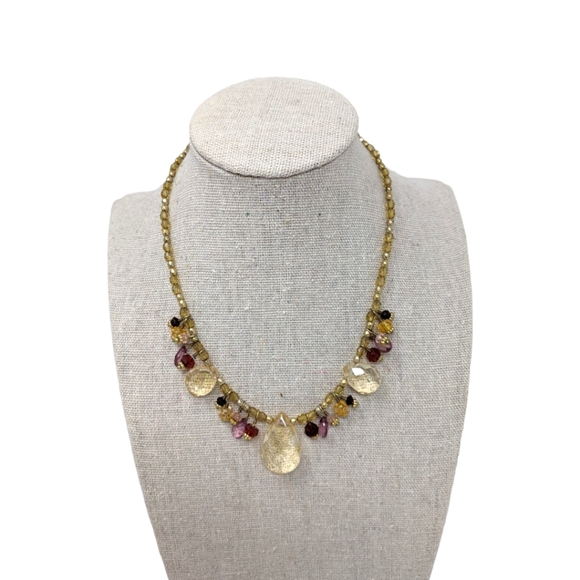Cookie Lee | Jewelry | Cookie Lee Beaded Necklace Gold Tone Faceted ...